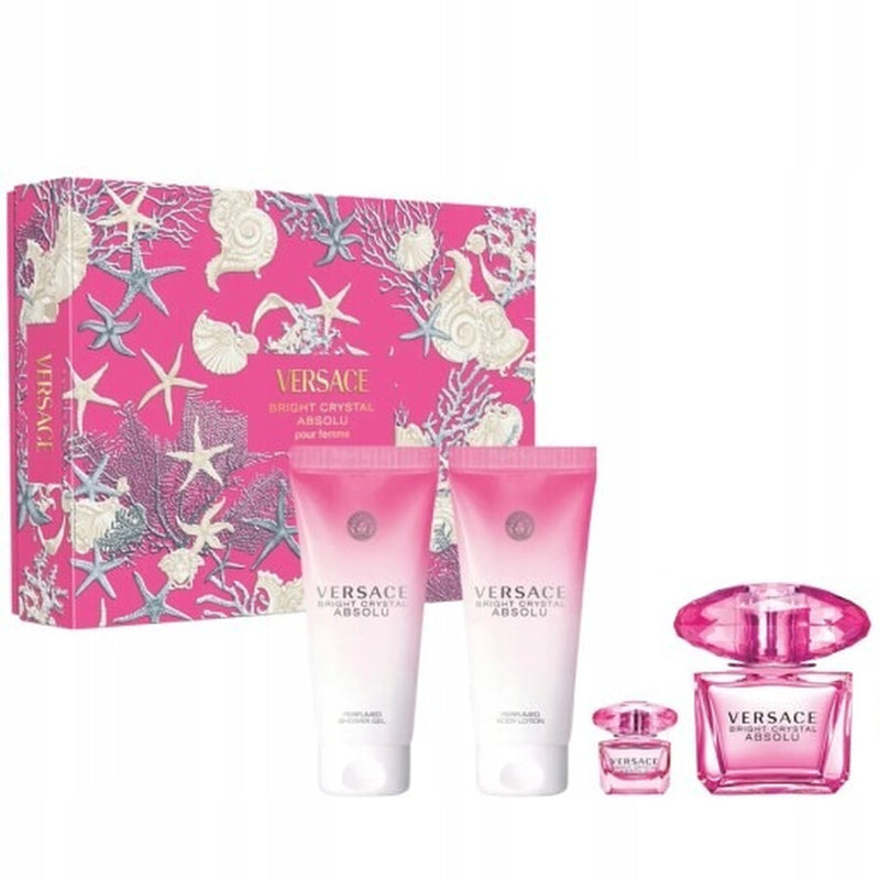 Set Bright Crystal Absolu 4 Pcs (3.0 oz EDP + SG + BL + Mini) For Wome ...